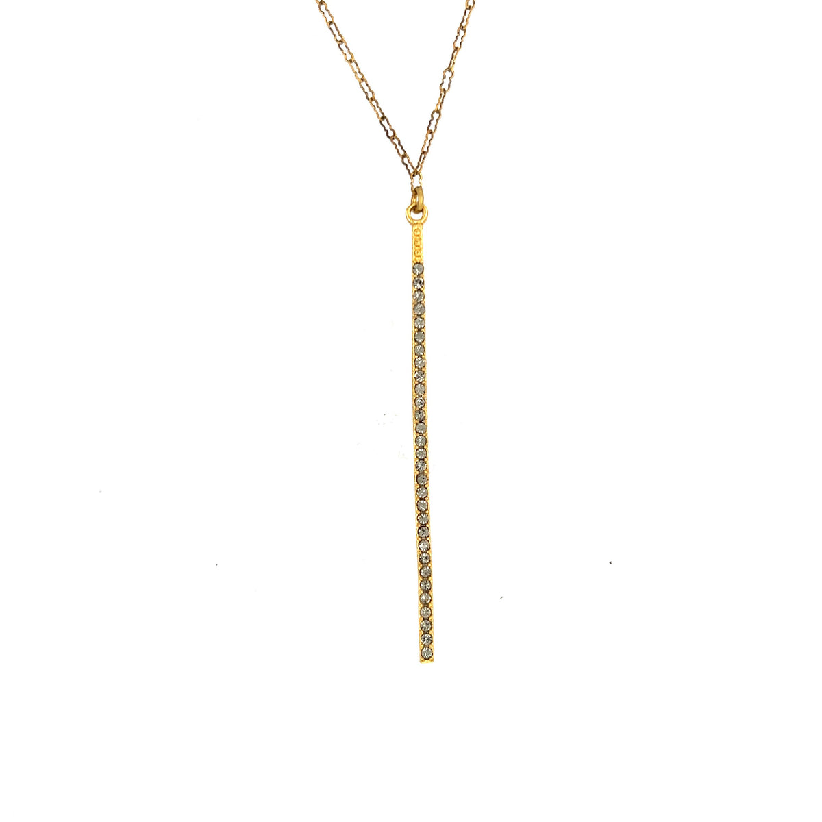 Rebel 18K Gold Finish, Black Diamond Swarovski Crystal Stick Necklace ...